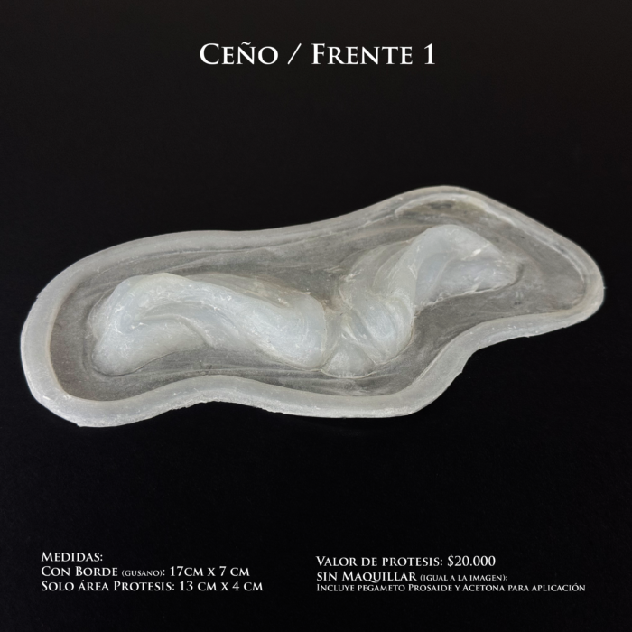 Prótesis de silicona / Encapsulado / Modelo Ceño _ Frente 1 – Arte Pierrot
